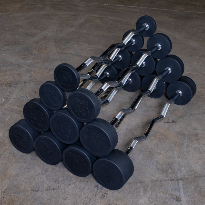 Body-Solid Fixed Weight Curl Barbells Sets - SBZS | 20–110 lb EZ Curl ...