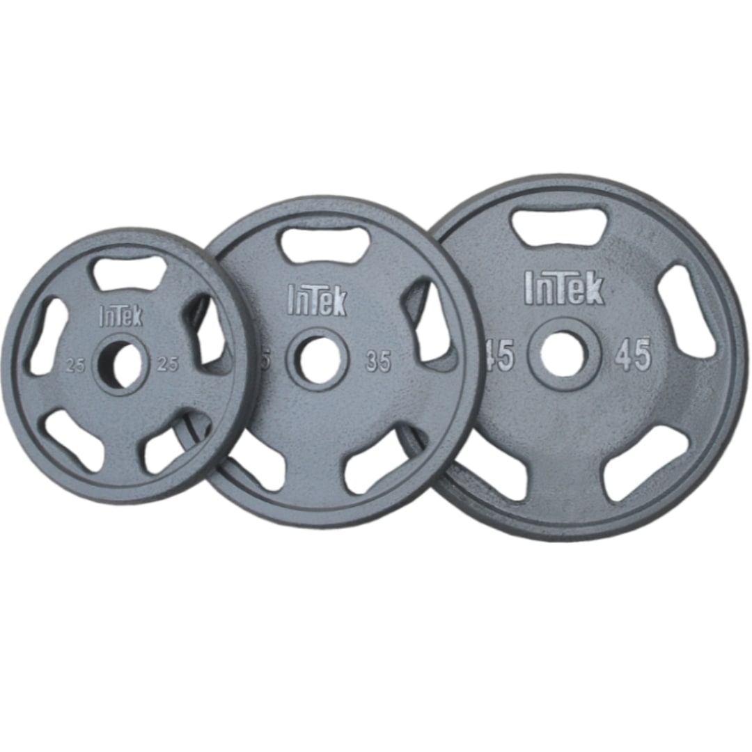 Intek Kräft Steel Cast Olympic Plates, 205 lbs | Precision & Comfort ...