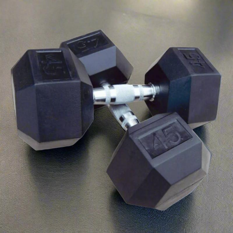 Intek Strength Rubber Hex Dumbbells Set | RCHCRSET-055-100 | Durable ...