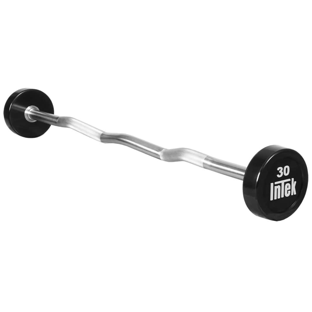 Intek Strength Bravo Series Urethane Fixed Curl Bars | Secured Grip ...
