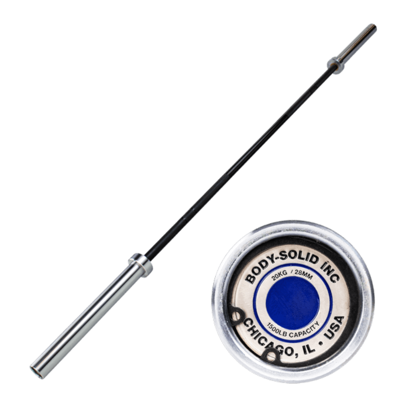 Body-Solid EXTREME Olympic Bar – 44 lb, 1500 lb Rating, 28.75mm Grip ...