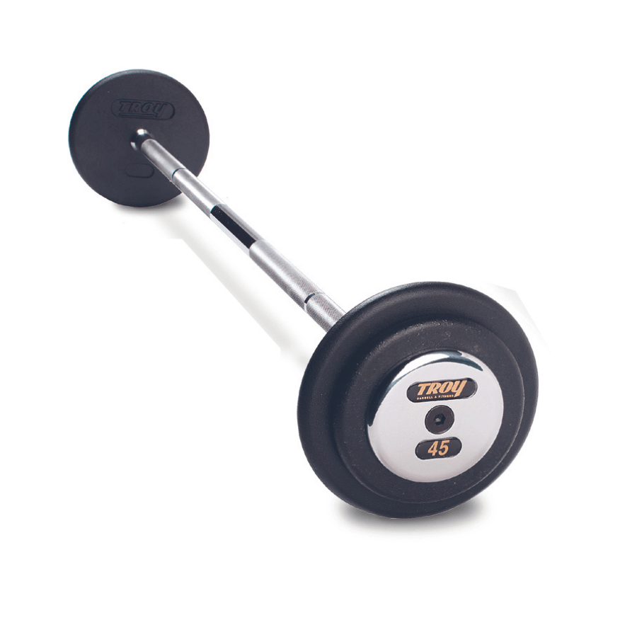 TROY Pro Style Straight Barbell Black Plates Chrome End Caps - PFB-C ...