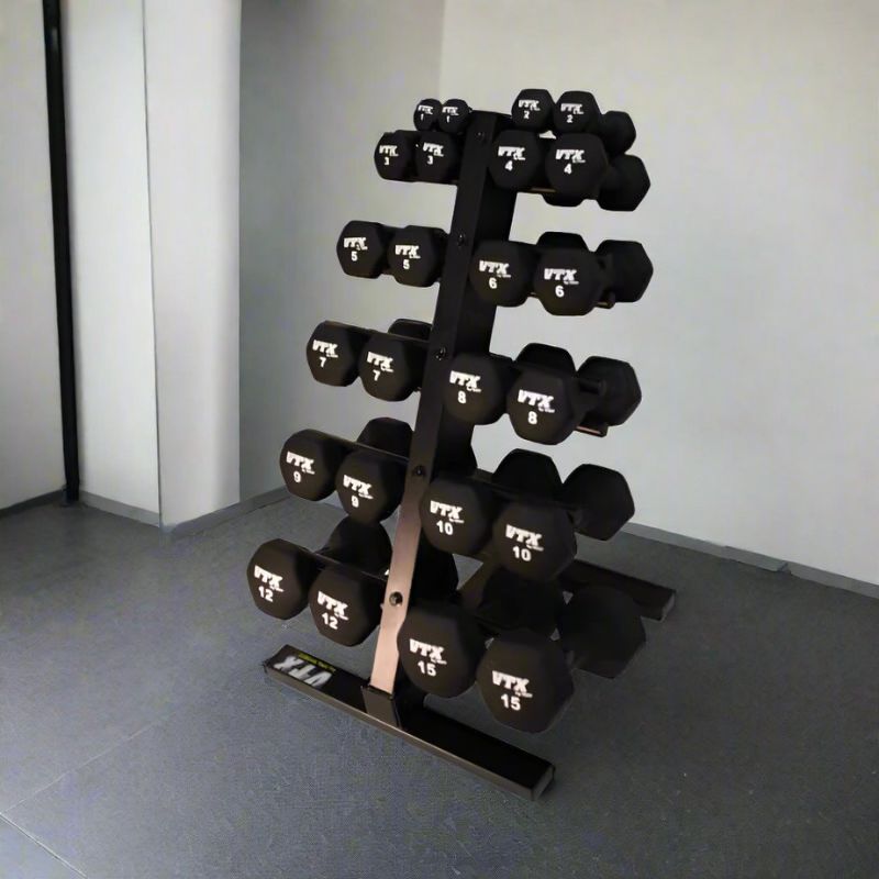 VTX T-HDR Aerobic Dumbbell Rack For Neoprene and Vinyl Dumbbells ...