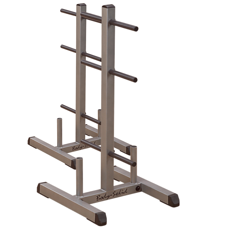 Body-Solid Standard Plate Tree & Bar Holder GSWT – Compact Organizer ...